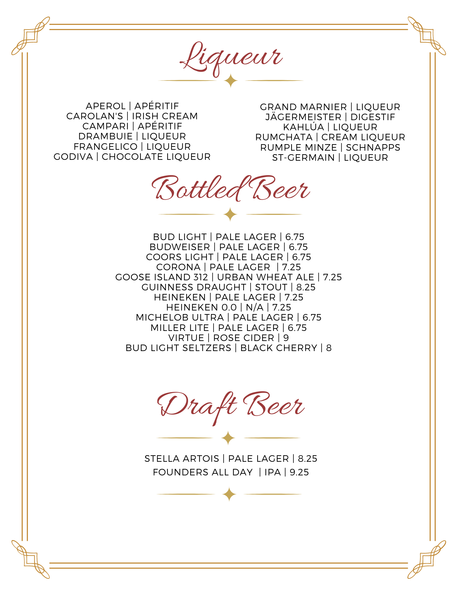 DRINKS – The Redhead Piano Bar