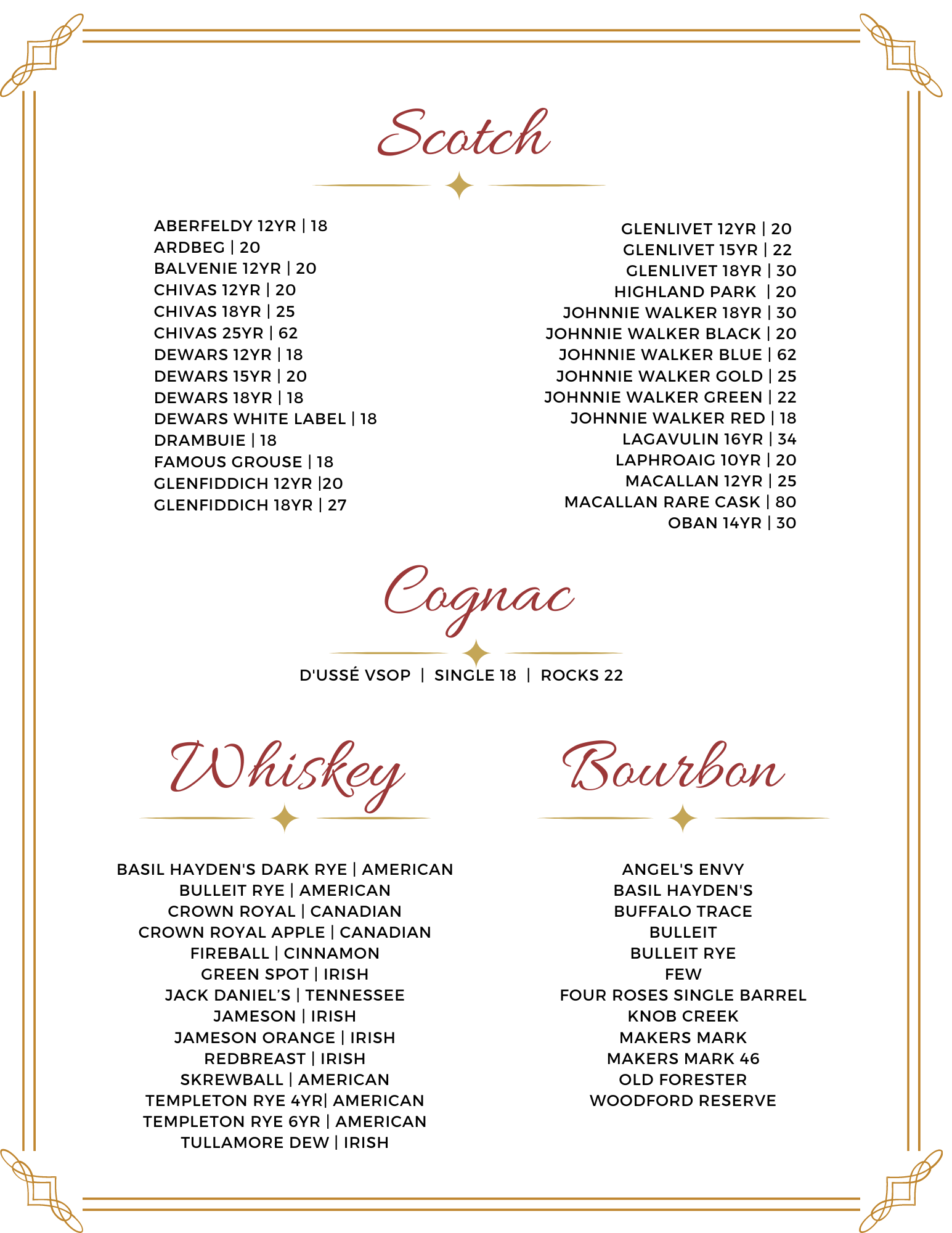 DRINKS – The Redhead Piano Bar